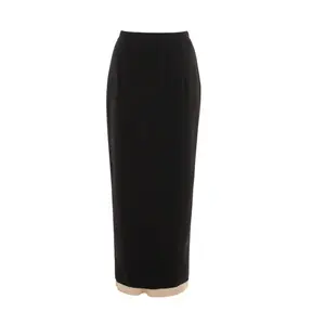 SAZHA Maxi Pencil Skirt With Raw Hem