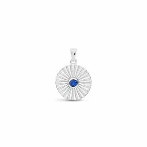 LUTIRO Medallion Pendant With Synthetic Sapphire - Blue