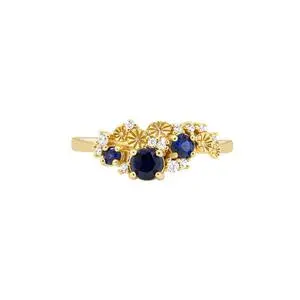 PTERA JEWELRY Sea Of Dreams Sapphire Cluster Ring Gold
