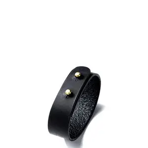 ROARCRAFT Adjustable Minimalist Leather Bracelet Black