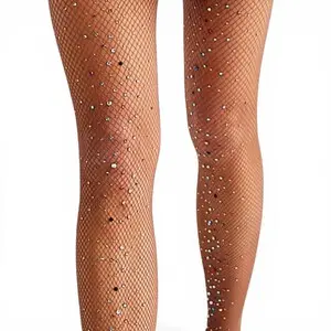 HIGH HEEL JUNGLE BY KATHRYN EISMAN Star Glitter Fishnet Tights - Brown
