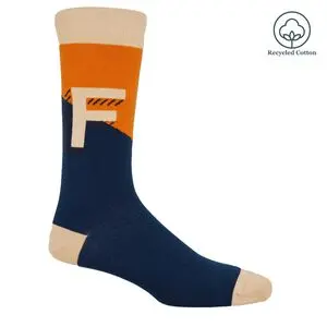 PEPER HAROW - MADE IN ENGLAND Alphabet Initial Crew Socks - Blue