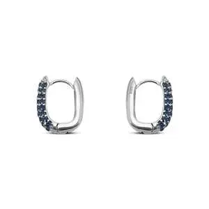 CLEMENCE WREN Silver And Gemstone Huggie Earrings - Silver/blue