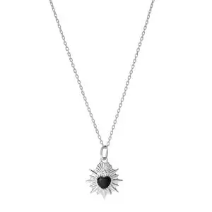 FV JEWELLERY La Stèle Onyx Heart Necklace - Black