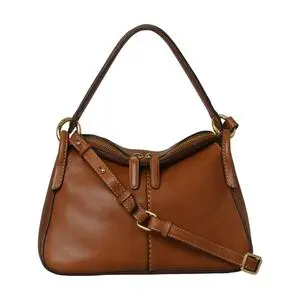 BELSAC Cognac Leather Crossbody Bag