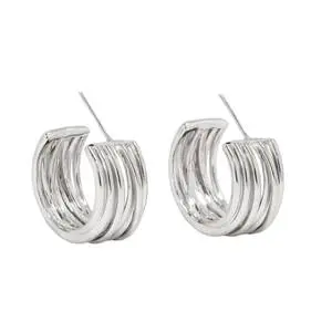 UCHI & SOTO Nami Twist Hoop Earrings - Silver