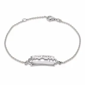 TRUE ROCKS Razorblade Charm Bracelet Silver