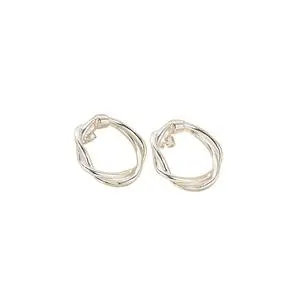 POSH TOTTY DESIGNS Delta Hoop Stud Earrings - Silver