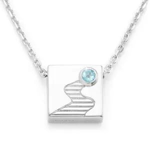 KOUREE You Know The Way" Sterling & Swiss Blue Topaz Pendant Necklace - Silver