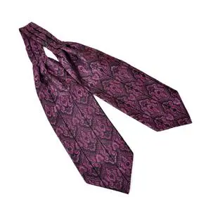 DAVID WEJ Self-tie Cravat - Black/purple