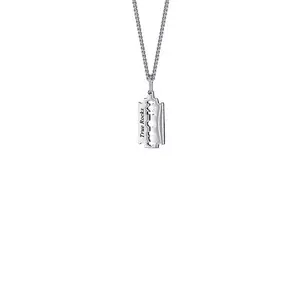 TRUE ROCKS Mini Sterling Silver Razor Blade Pendant Silver
