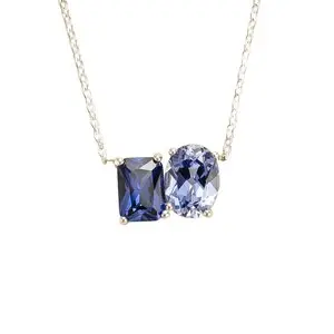 JUVETTI  White Gold Necklace With Sapphire - Blue/white/silver