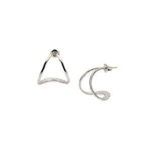 JAREDJAMIN Tabby Double Hoop Illusion Earrings Silver