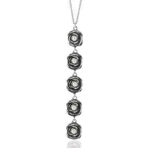 UNALOE Silver And Pearl Floral Necklace - Silver/white