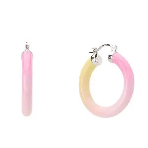 DOLCETTO DESIGNS Tropciale Sunset Hoop Earrings - Silver