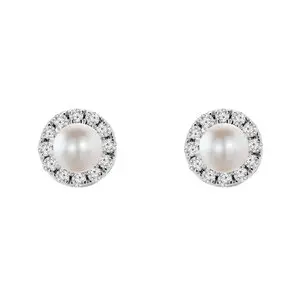 AUGUSTINE JEWELS 9ct Gold Pearl Stud Earrings - White