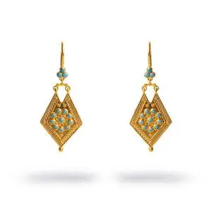 EBRU JEWELRY Dangle Earrings - Gold/blue