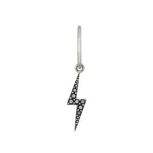 ZOË & MORGAN Zoe And Morgan Zap Black Diamond Hoop Earring - Black/white