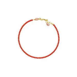 UNALOE Gold-plated Red Coral Beaded Bracelet - Gold/red
