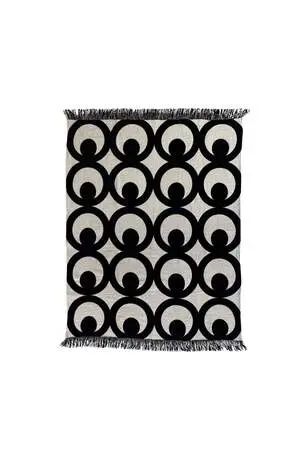 VILLA ABURI Black / White Mate Masie Knit Blanket - Black/white