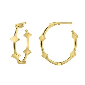 GOLD & HONEY Diamond Station Hoop Earrings