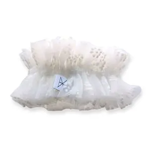 KATHY C VANG Daisy Floral Tulle Scrunchie - White