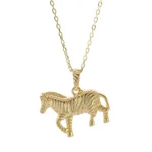 EBRU JEWELRY Balance Zebra Pendant Chain Necklace - Gold