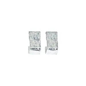 OOLO LONDON Brutalist Rectangular Huggie Earrings Silver