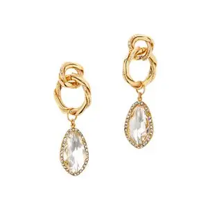 SAHARAS ESSENTIALS Grace Crystal Gemstone Earrings - Gold