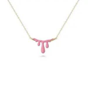 DOLCETTO DESIGNS Gelato Raspberry Necklace - Gold/yellow