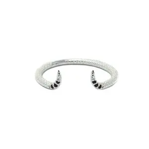 NASI SILVER Adjustable Fishtail Ring Onyx, Silver - Black