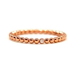 VICSTONENYC FINE JEWELRY Natural Diamond Ball Ring - Rose Gold