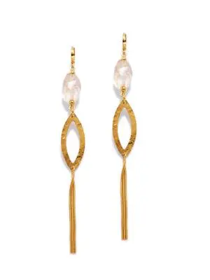 JAREDJAMIN Eyelet Citrine Dangle Earrings - Yellow/gold