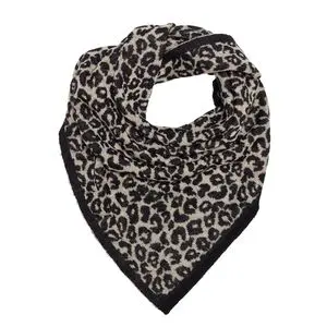 MOHAIR&ANGORA Mohair Leopard Foulard - Black