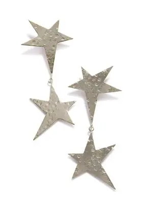 JAREDJAMIN Plated Shooting Star Clip On Dangle Earrings - Silver
