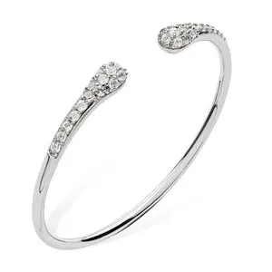 LUCY QUARTERMAINE Solid Sterling Drip Twist Bangle With White Topaz - Silver