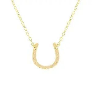 LEE RENEE Lucky Horseshoe Pendant Necklace - Gold