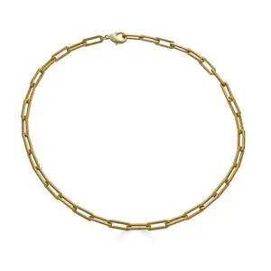 LONI PAUL JEWELRY Matte Paperclip Chain Necklace - Gold
