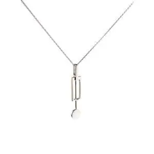 GUTTA DESIGN Rhodium-plated Sterling Tic-toc Necklace - Silver