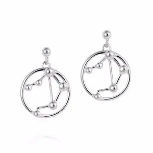 YASMIN EVERLEY JEWELLERY Libra Astrology Drop Stud Earrings - Silver