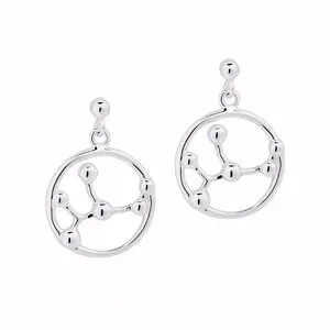 YASMIN EVERLEY JEWELLERY Virgo Astrology Drop Stud Earrings - Silver