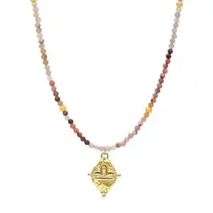 SEVEN SAINTS Libra Gemstone Choker Necklace - Gold