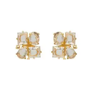 Bounkit Cora Stud Clip-on Earrings - White