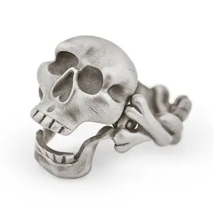 SNAKE BONES Skull & Crossbones Hinged Jaw Ring