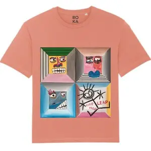 BOUTIQUE KAOTIQUE Four Moods Organic Cotton T-shirt - Orange