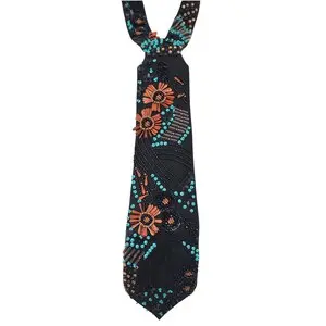 NANDANIE Floral Mosaic Petite Necktie - Black