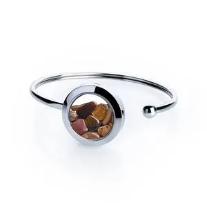 MY LITTLE NATURE Tiger’s Eye Crystal Cuff Bracelet - Silver/brown