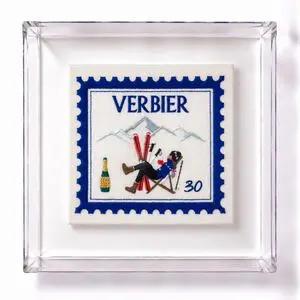 LILLY LOVES Verbier Embroidered Stamp - Blue