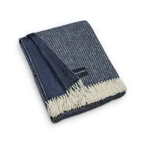HEATING & PLUMBING LONDON Pure New Wool Picnic Blanket The Yacht Club - Blue