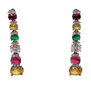 MICHAEL NASH JEWELRY Rosa Multi Stone Drop Earrings - Pink/red